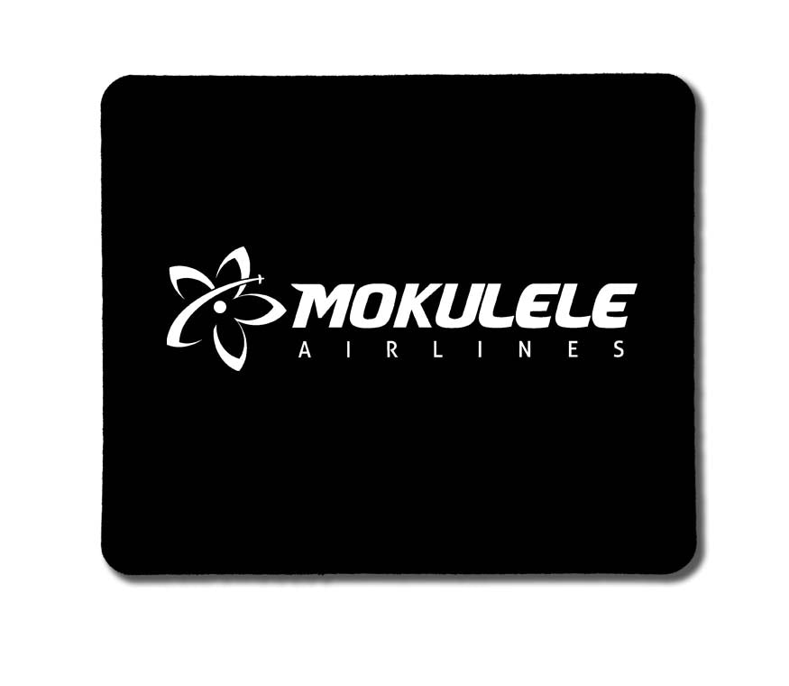 Mokulele Airlines long logo on black rectangular mousepad – Mokulele Store